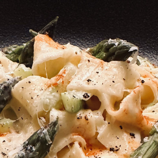 Vanilla Scented Pappardelle with Parmesan Fonduta + Asparagus – Secret ...